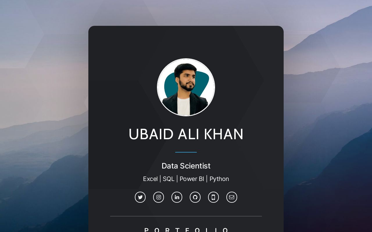 Ubaid Ali Khan | Data Scientist